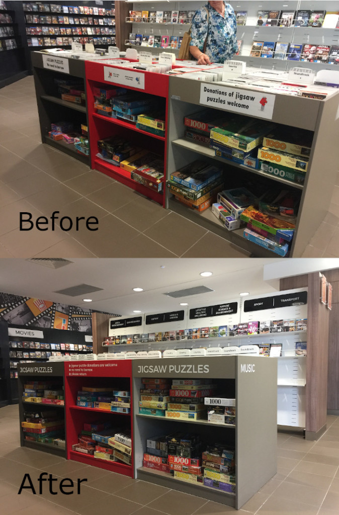 library collection signage - Woodcroft Library, Adelaide