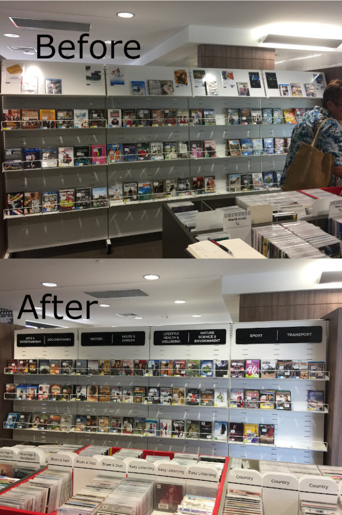 library collection signage - Woodcroft Library, Adelaide